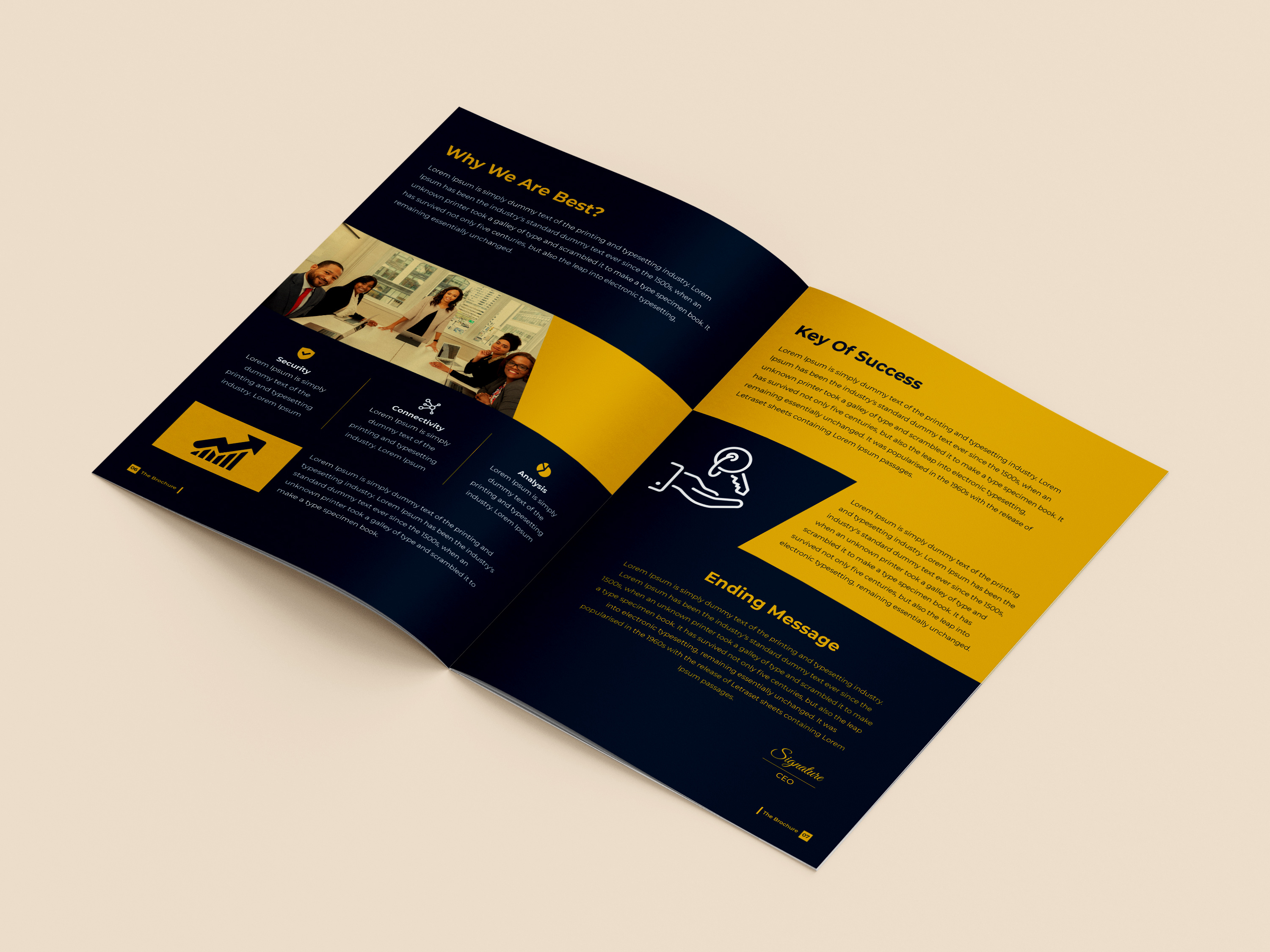 Modern Corporate Bi-fold Brochure design template by Floral Whimsy on ... Modern Corporate Bi-fold Brochure design template by Floral Whimsy on ...
